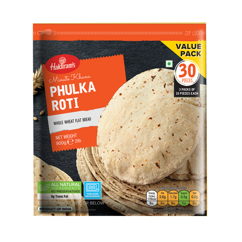 (Frozen) Haldirams Phulka Roti 30 pcs